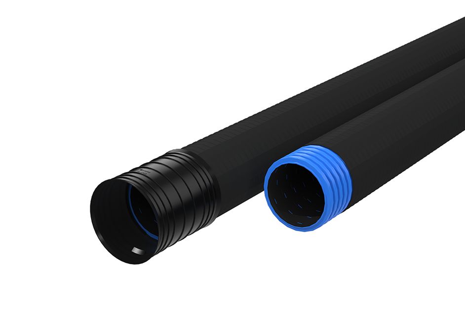 EVODRAIN FLEX caurule, R2, ar tekstila filtru, zila, SN4, HDPE ...