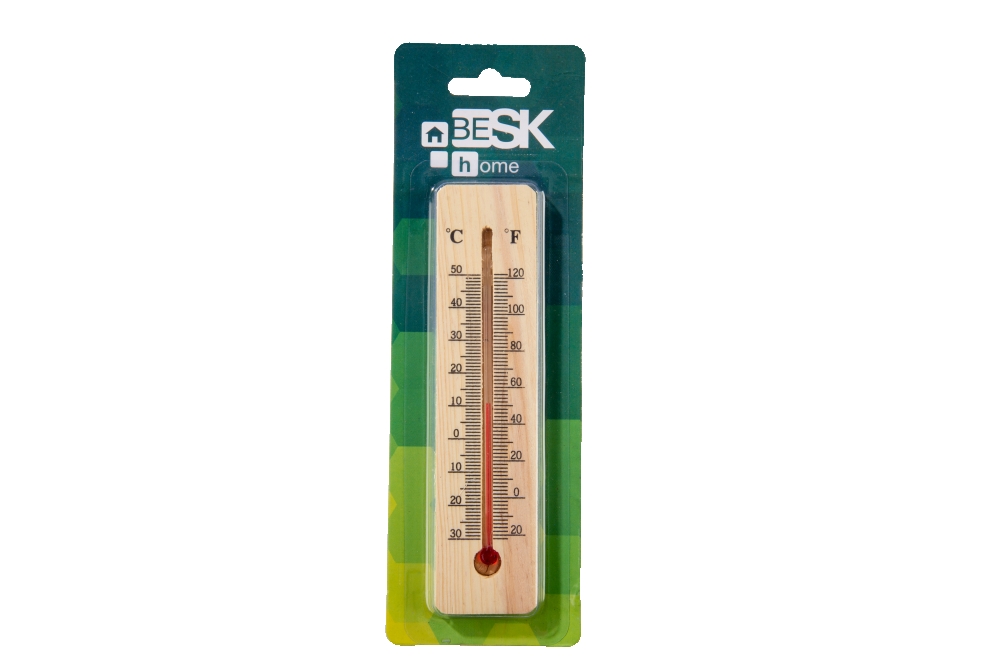 Termometrs āra un iekštelpu, koka 15cm, Thermometers, Household goods ...